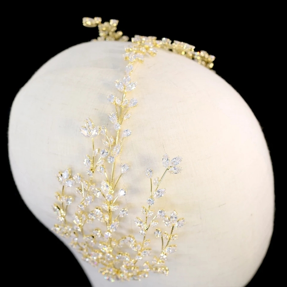 Swarovski | Accessories | Swarovski Crystal Gold Head Piece For Wedding ...